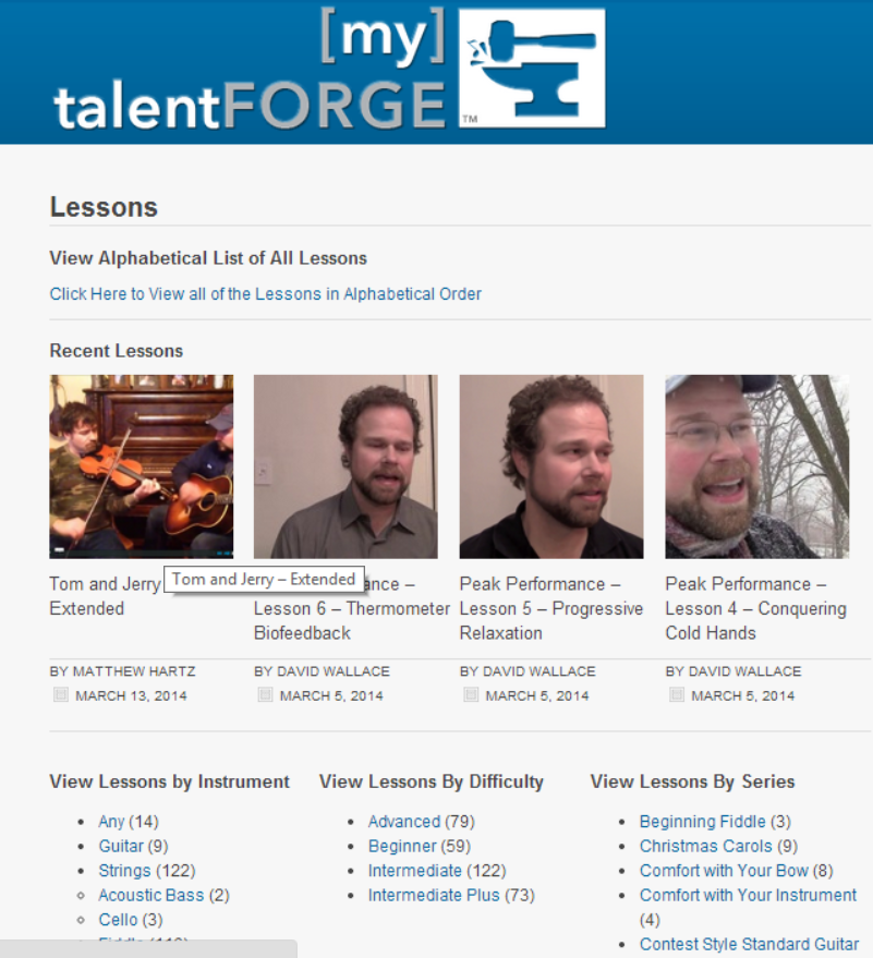New Lessons Home Page! - [my] Talent Forge - Expert Fiddle Lessons