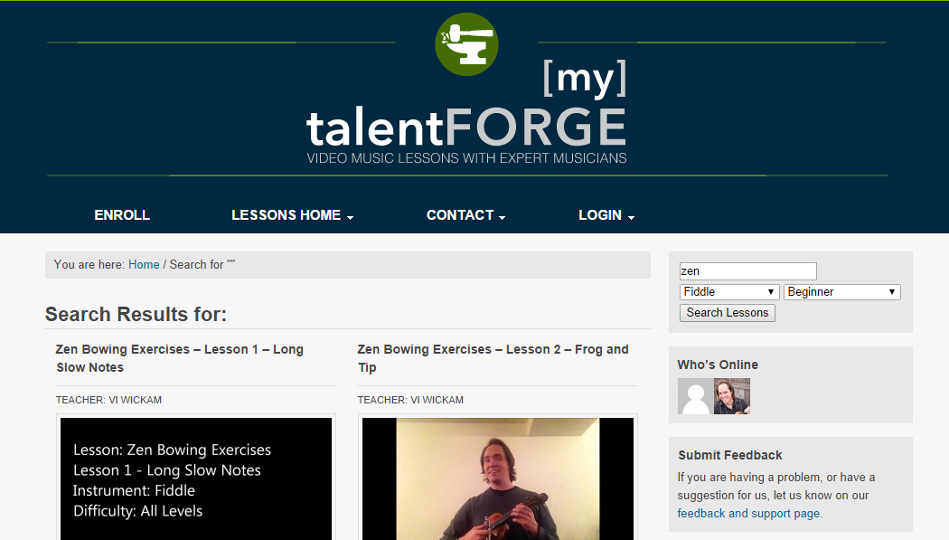 New Lessons Search Feature - [my] Talent Forge - Expert Fiddle Lessons